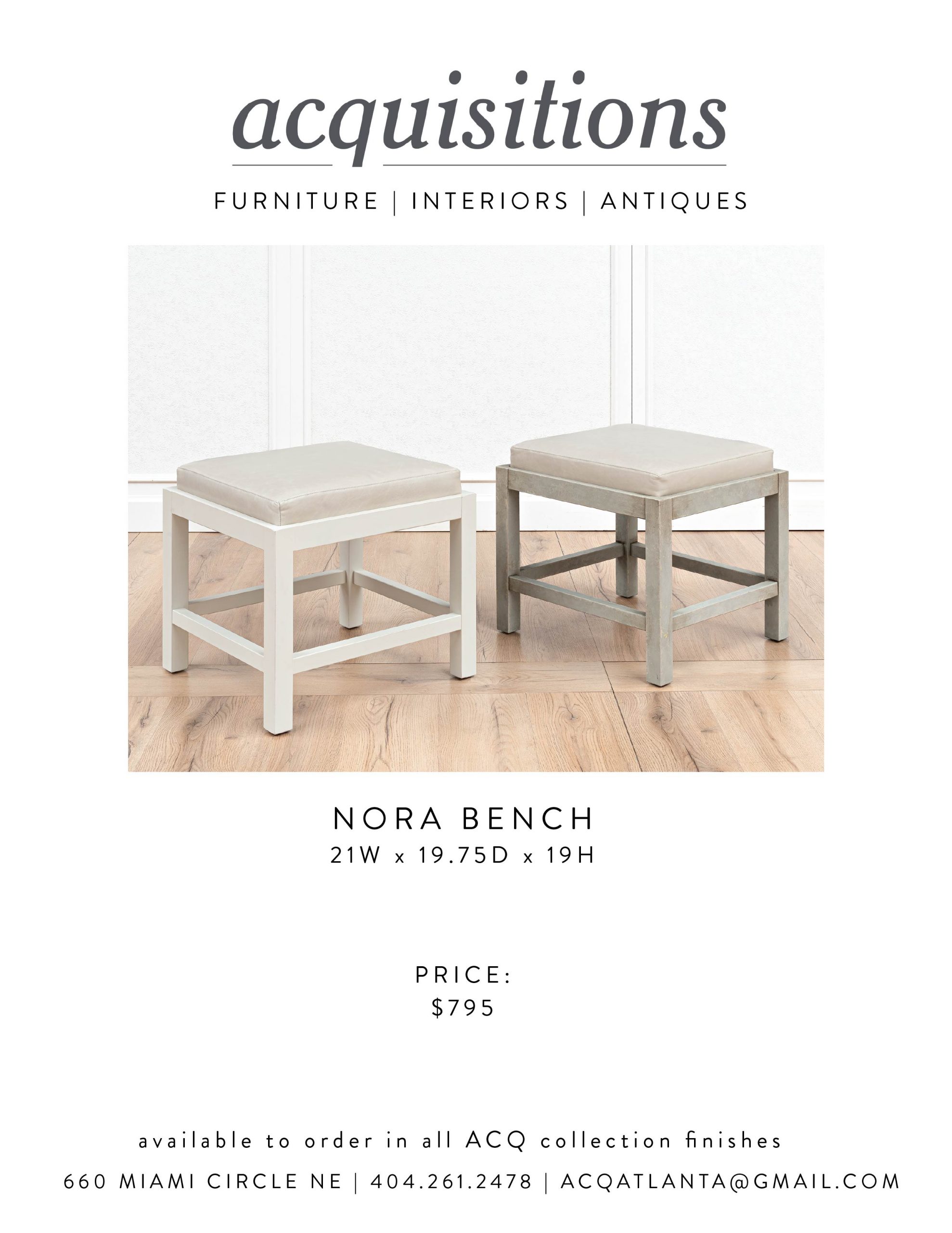 Nora Bench – Acquisitions Interiors